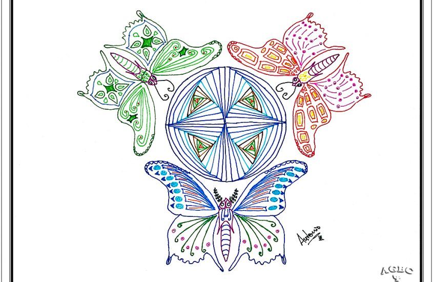 Mariposa Zentangle De Luzilla Diseño De Zentangle De Mariposa Con